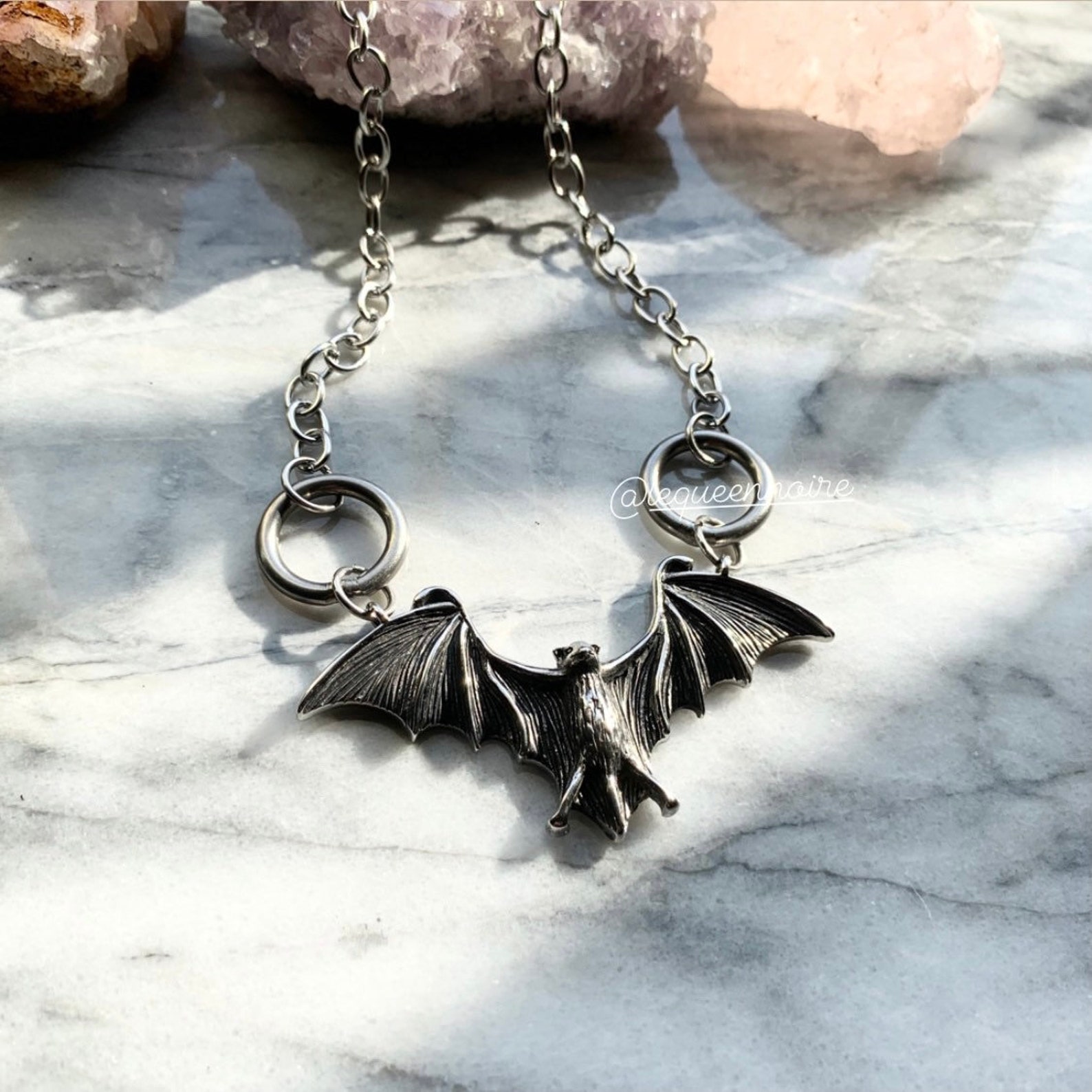 Bat Necklace ALL STAINLESS STEEL | Etsy