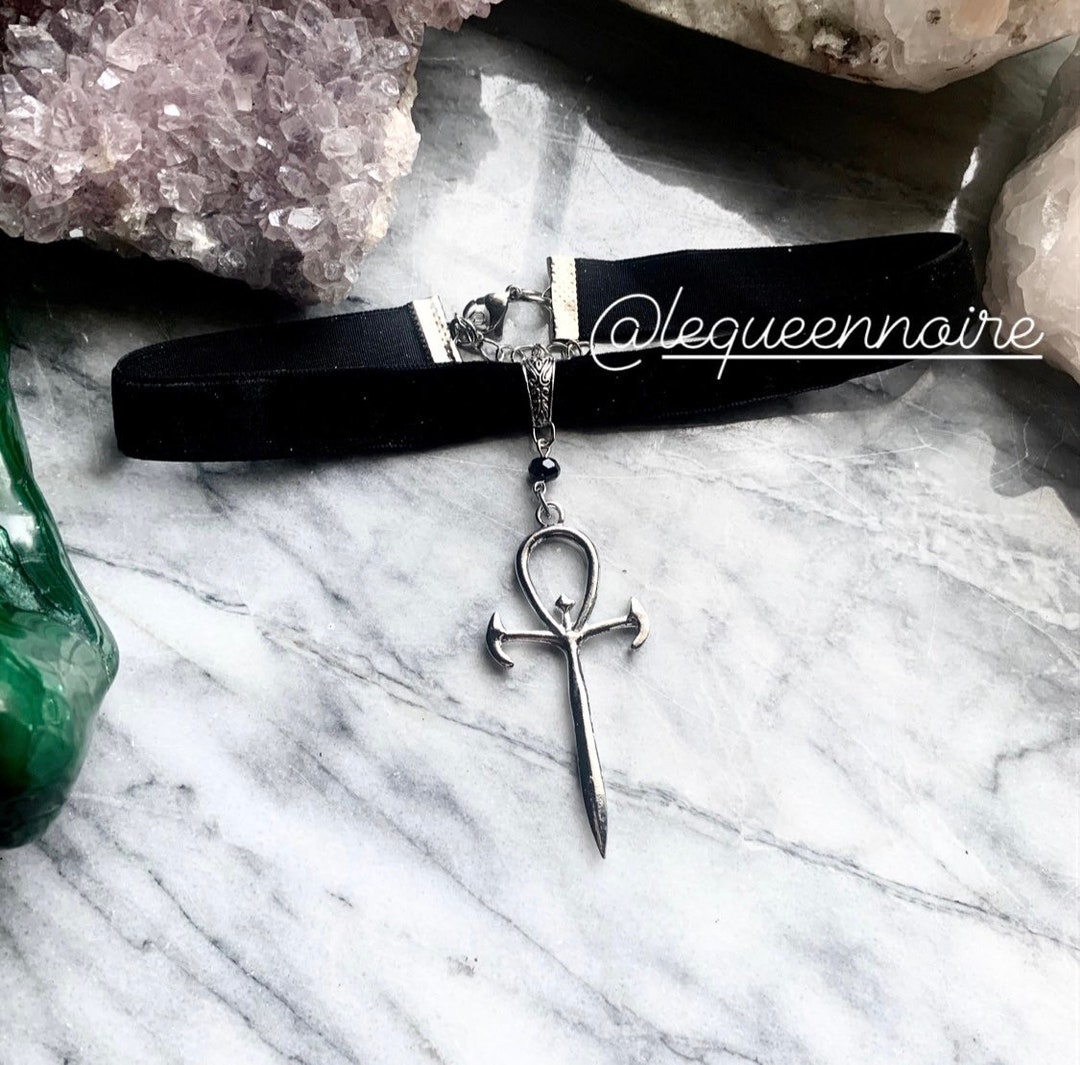 Velvet Vampire Ankh Choker - Etsy