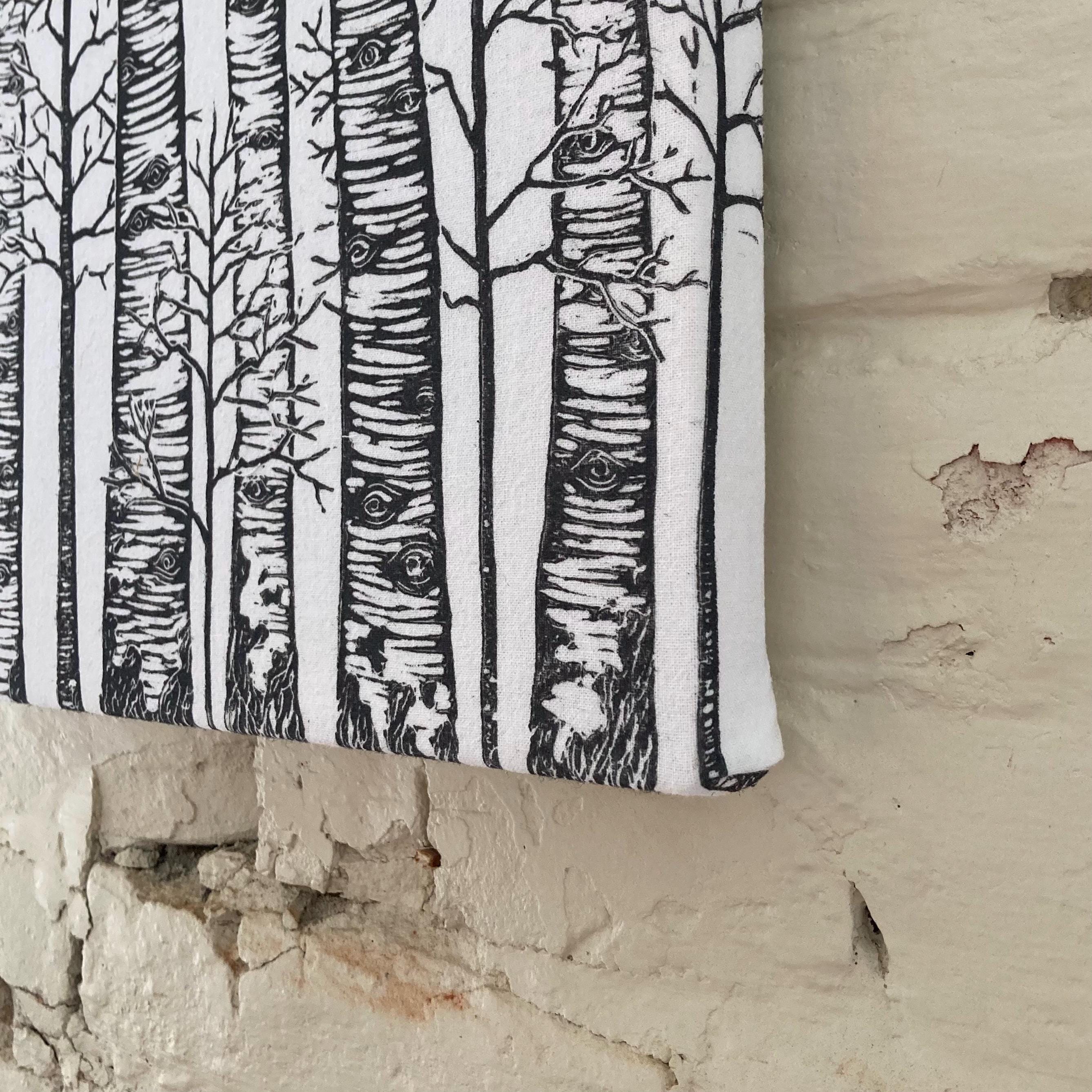 Aspen Trees Wall Art - Hand Printed Streched Fabric - 9x9 Inches - Etsy