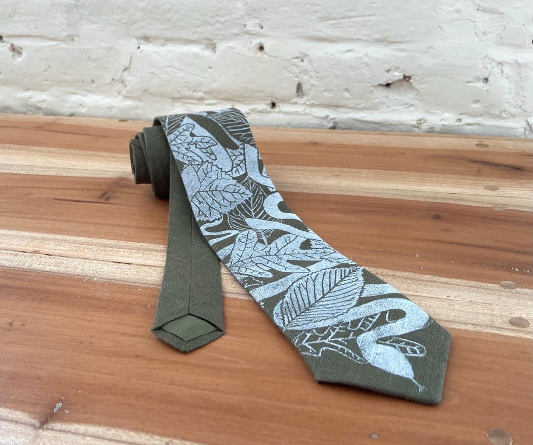 Hand Printed Snake Tie - Etsy
