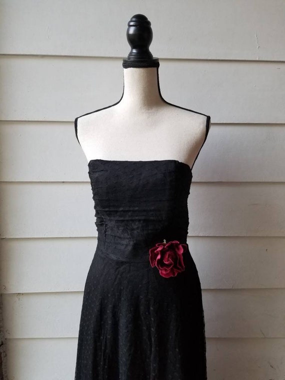 1990s Black Lace Prom Dress || Scott McClintock || Go… - Gem