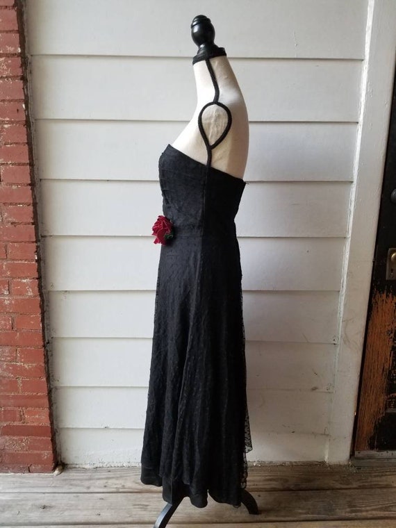 1990s Black Lace Prom Dress || Scott McClintock || Go… - Gem