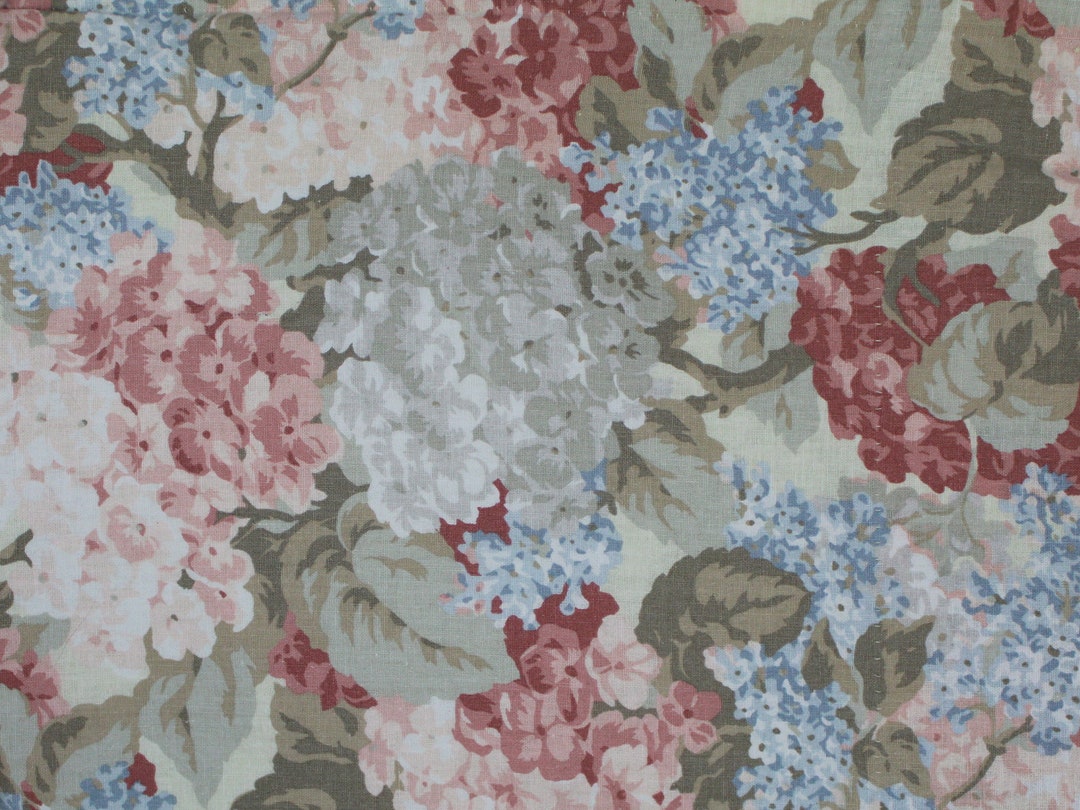 1980's HYDRANGEA COTTAGE CURTAIN Single Panel 1980's Floral Drapes ...