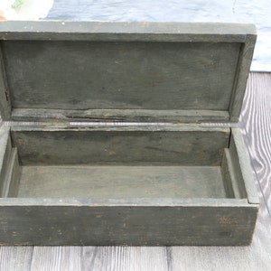 PRIMITIVE WOOD BOX , Handmade Hinged Box Once Stained Black, Weathered ...