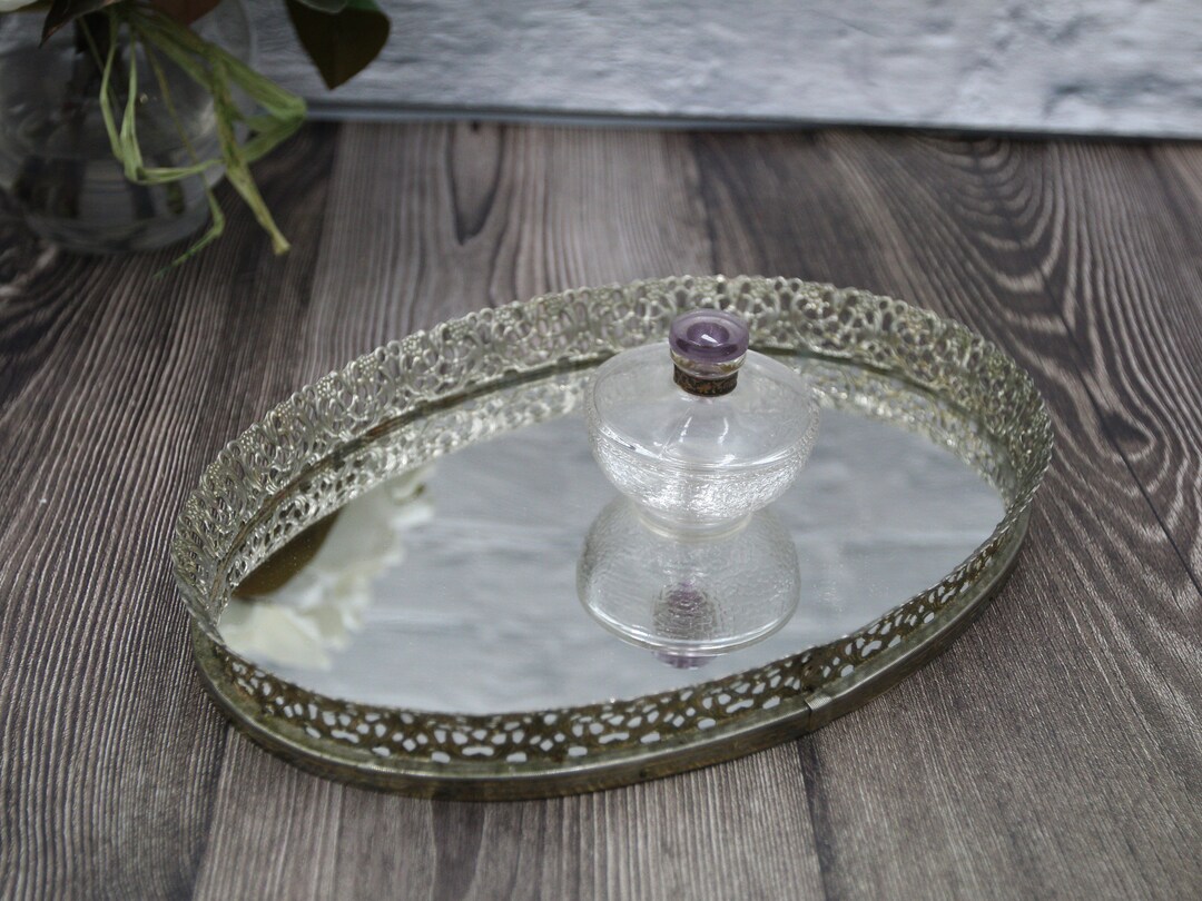 1970'S VANITY MIRROR TRAY , Vintage Vanity Decor, Mid Century Bathroom ...