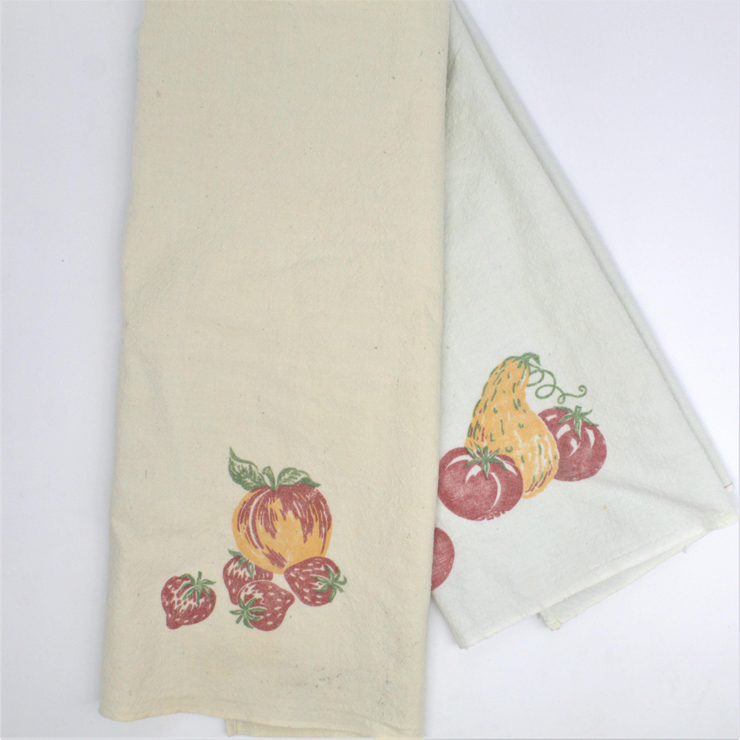 Vintage Flour Sack Kitchen Towels | 1970's Kitschy Kitchen Decor - Etsy