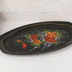 1970's TOLE PAINTED TIN Tray for Table Use or Hanging Vintage Hand ...