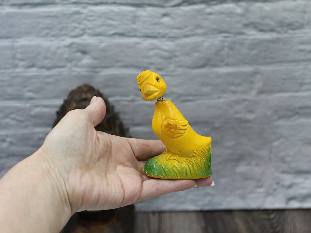 Vintage Chalkware Chicken Bobblehead | Easter Decor - Etsy