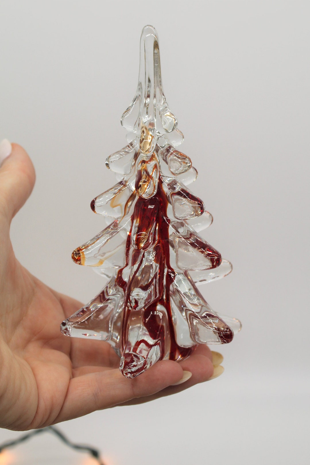 1980's GLASS PINE TREE Blown Glass Christmas Tree for Holiday ...