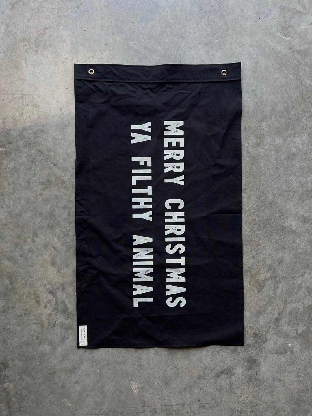 Merry Christmas Ya Filthy Animal Flag - BLACK - Etsy