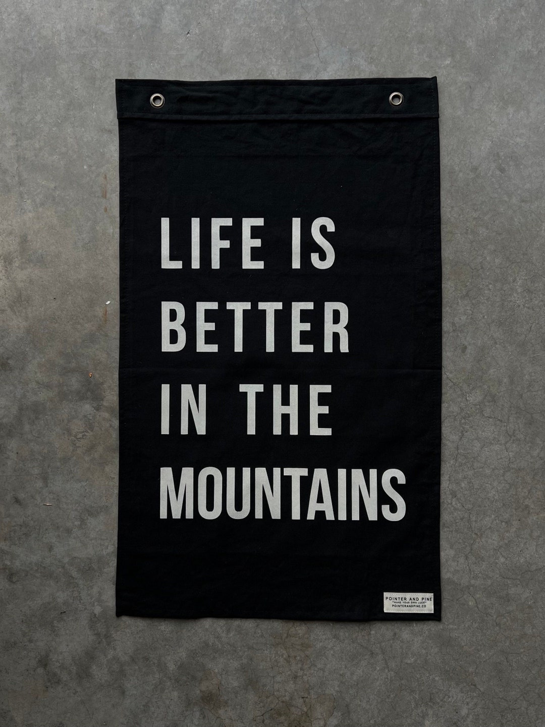 Life is Better in the Mountains Flag - Black - Etsy
