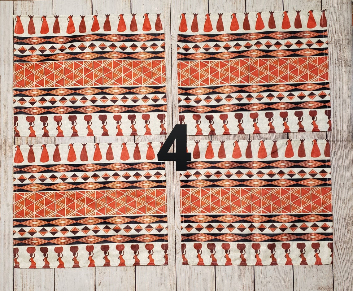 Set of 4 Table Mat African Print Table Mat Table Mat - Etsy