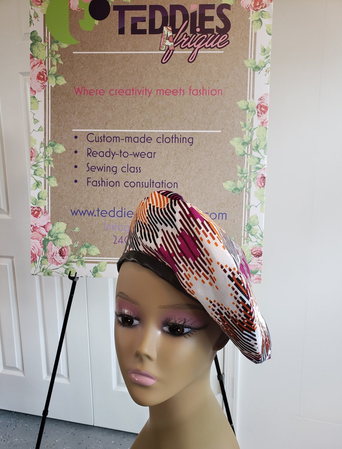 African Print Reversible Hat African Print Beret With | Etsy