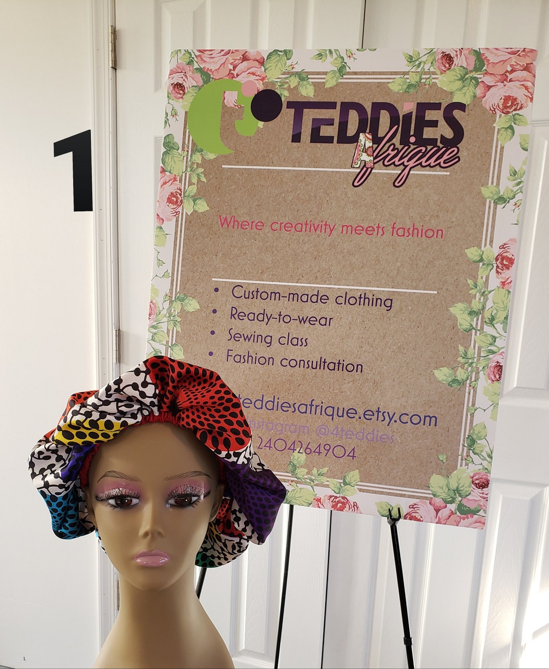 African Print Satin Bonnet for Natural Hair, Ankara Cotton Bonnet, Hair ...