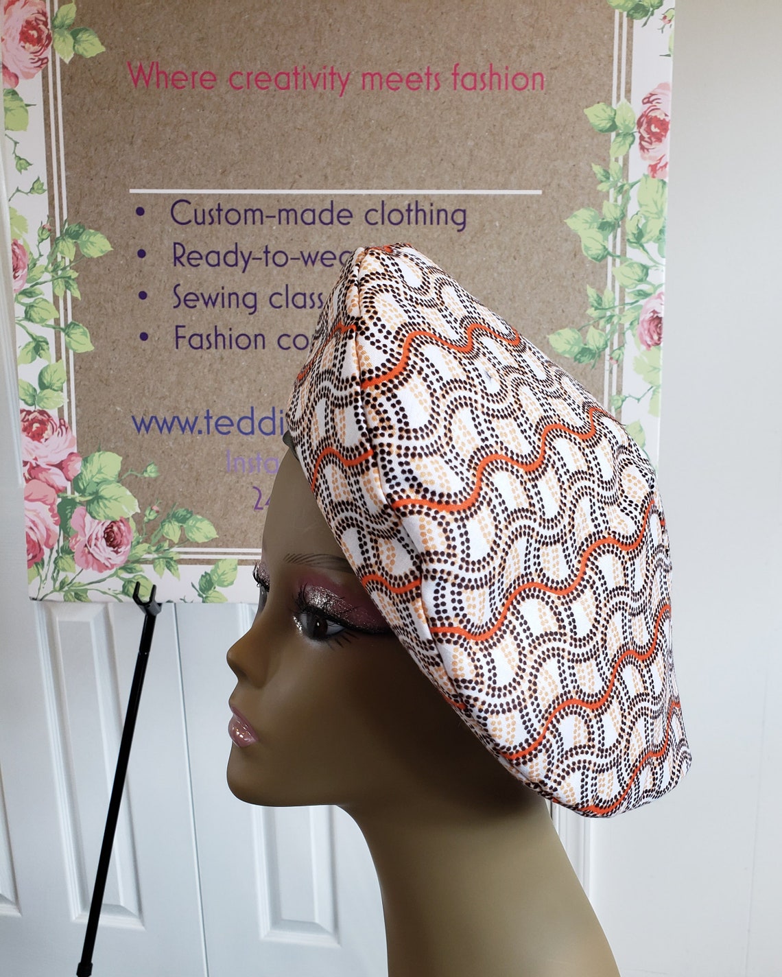 African Print Reversible Hat, African Print Beret With Matching Belt ...