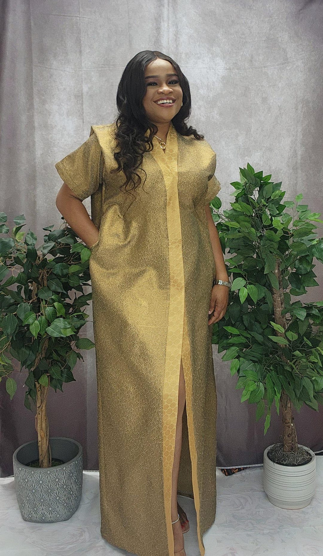 Women Boubou Dress, Women Kaftan, Open Front Kaftan, Damask Kaftan - Etsy