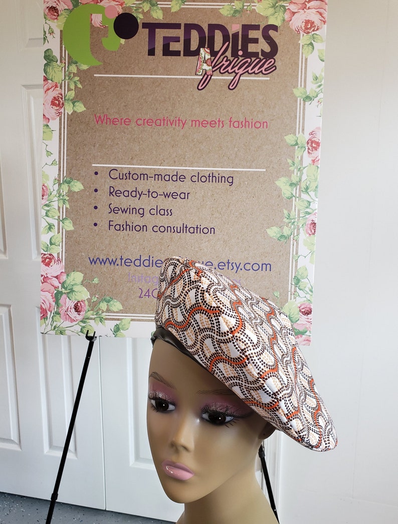 African Print Reversible Hat, African Print Beret With Matching Belt ...