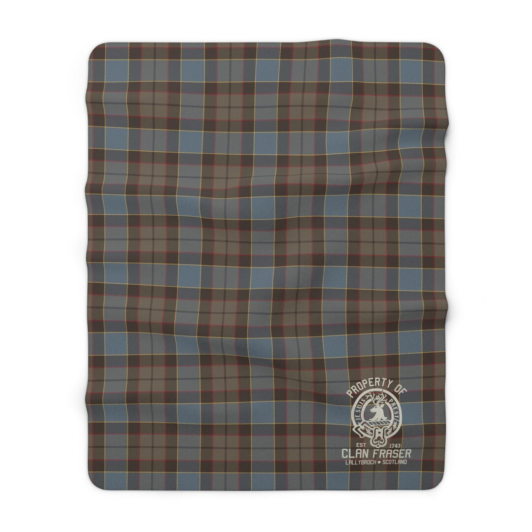 Fraser Tartan Sherpa Fleece Blanket, Outlander Gift - Etsy