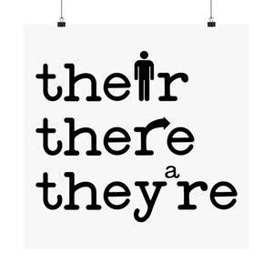 Their There They're Poster: Grammar Classroom & Office Wall Art - Etsy