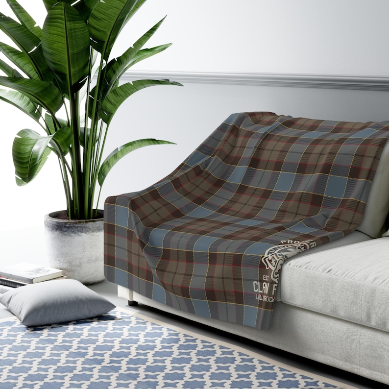 Fraser Tartan Sherpa Fleece Blanket, Outlander Gift - Etsy