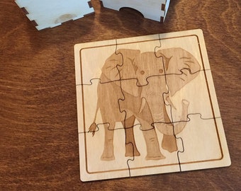 Wood animal puzzle | Etsy
