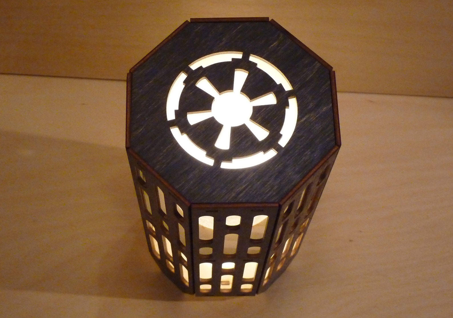 Shield Generator 8" Octagon Wooden Shoji Lamp - Etsy