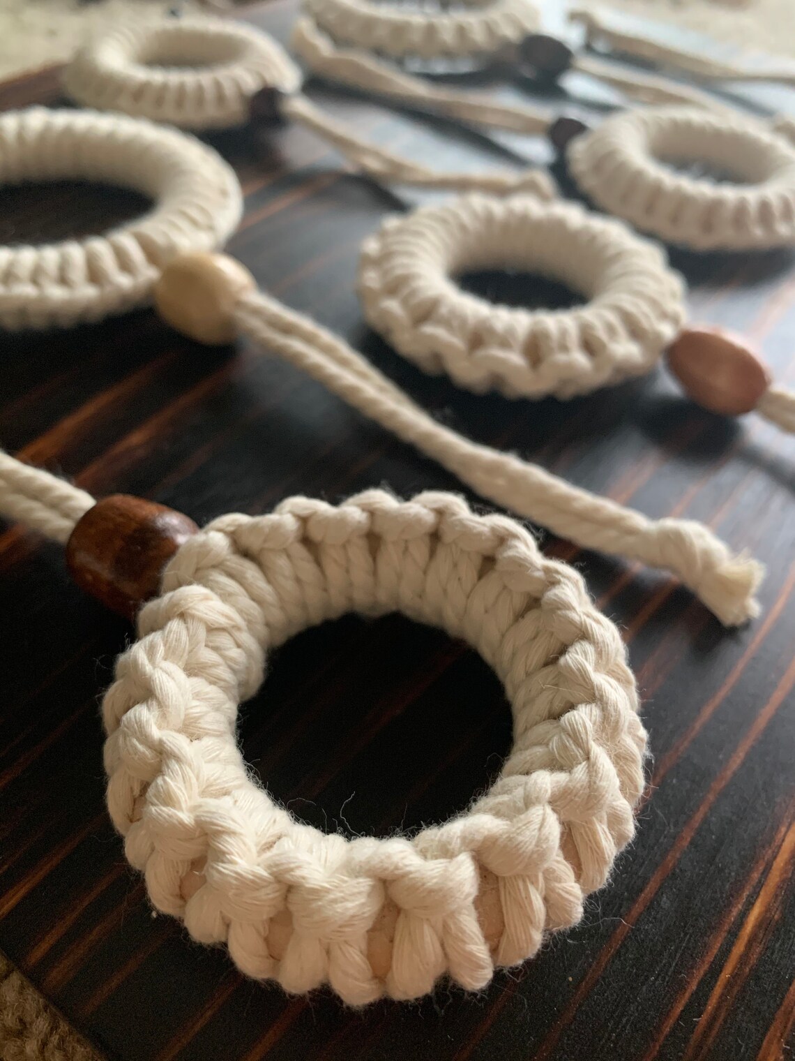 Macrame Ring Ornament / Macrame Charm / Rearview Mirror Charm - Etsy