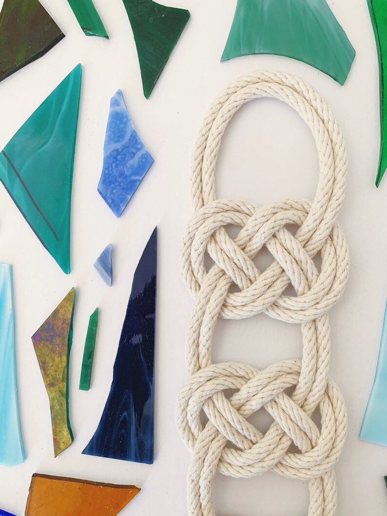 Double Coin Knot Wall Charm / Fiber Art Wallhanging / Prosperity Charm ...