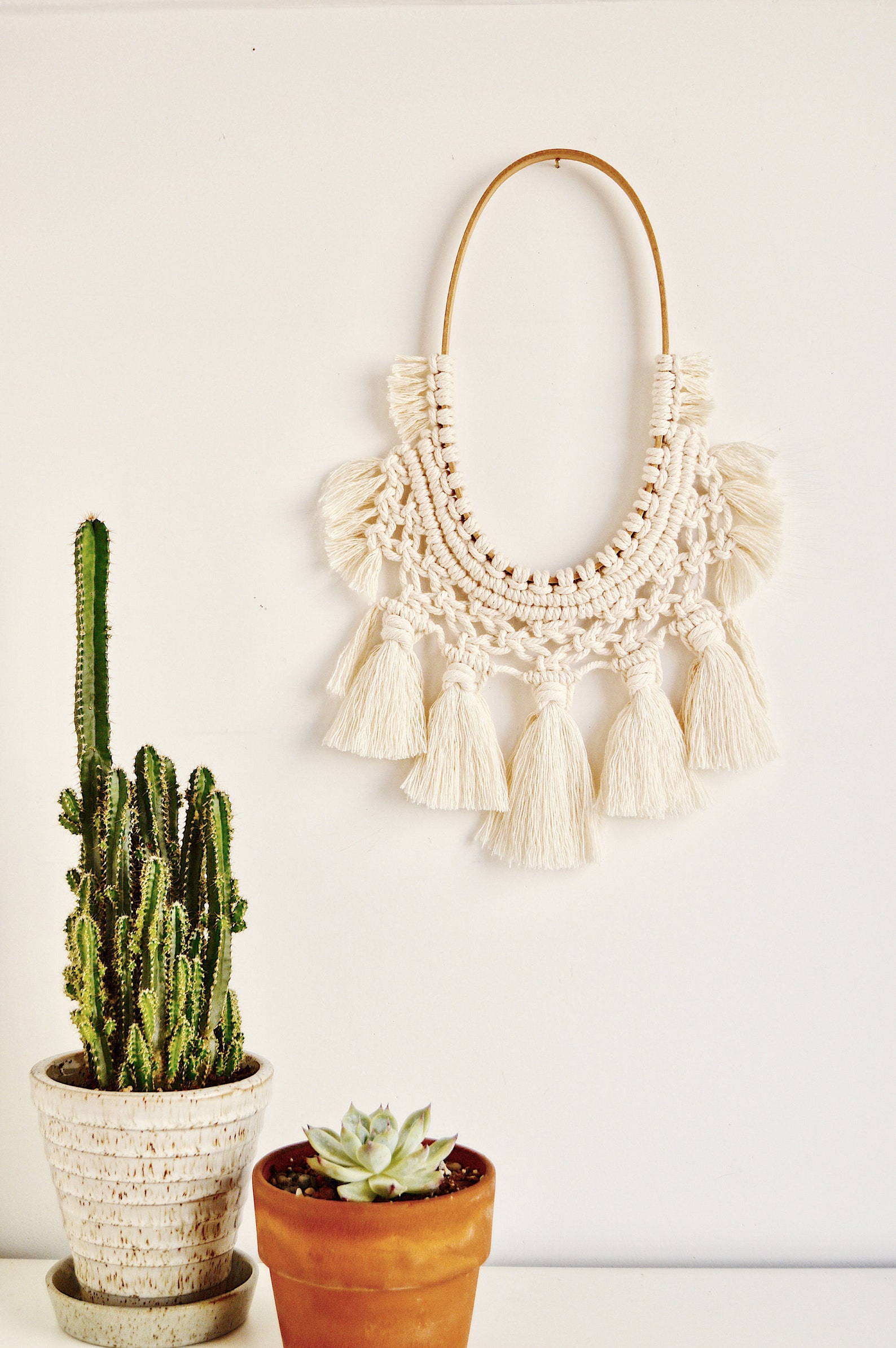 Oval Wood Framed Macrame Wall Hanging / Tassel Wallhanging / - Etsy