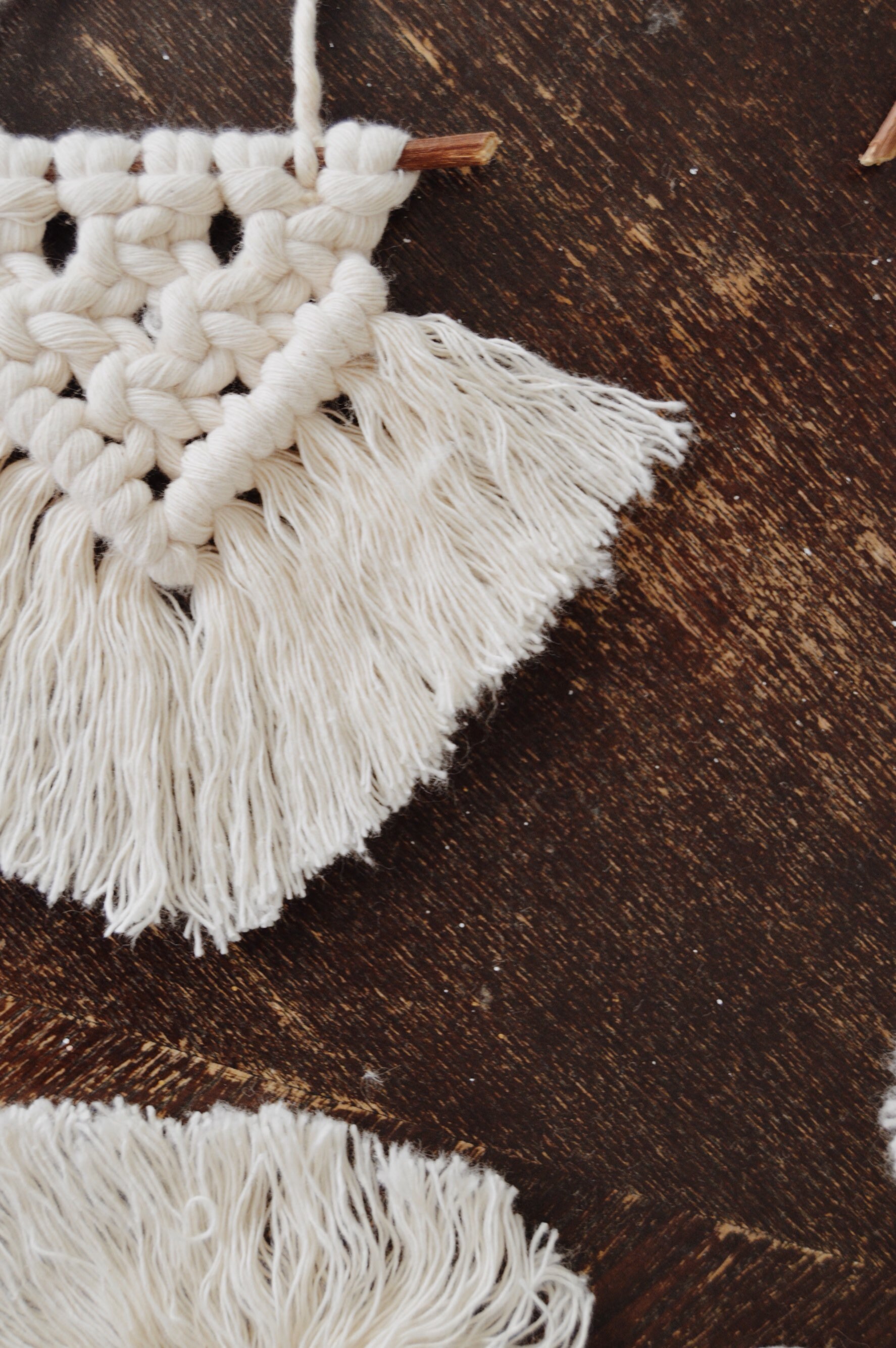 Mini Macramé Wall Hanging / Rear view mirror Macramé / Car Decor / Mini ...