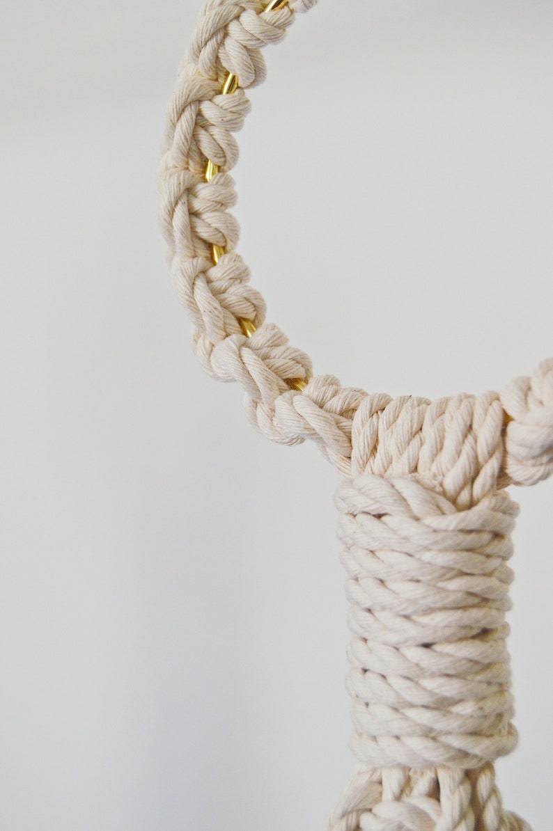 Ring Hitch Macrame Plant Hanger / Hanging Basket / Cotton Plant Hanger ...