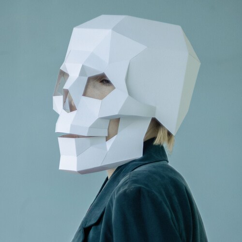 HORNED SKULL Mask Template DIY Head Mask Halloween Mask | Etsy