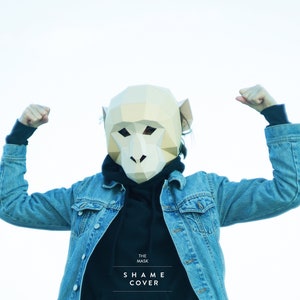 Make Monkey Mask,ape Mask,polygon Mask,halloween,diy Paper,pdf,face ...