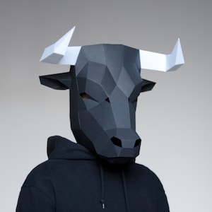 Bull Mask Papercraft Template for Halloween and Themed Parties, Instant ...