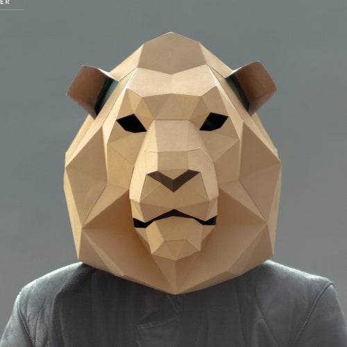 Lion Mask DIY Paper Mask Printable Template Papercraft 3D - Etsy