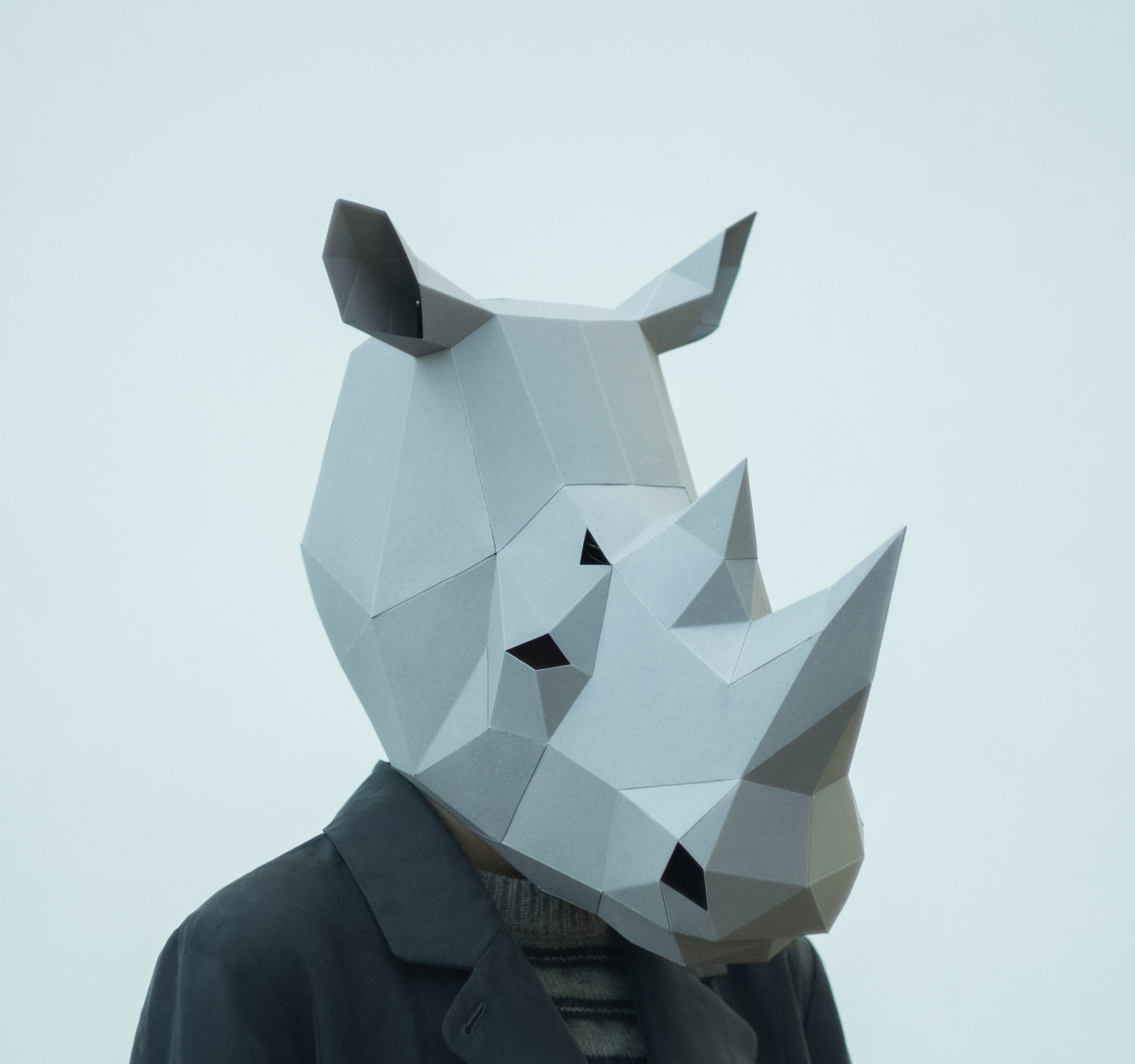 Rhino Mask, Paper Craft Template, Printable Rhinoceros, Mask, Instant ...