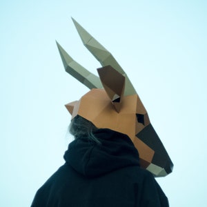 Make Antelope Bongo Mask,head Mask,polygon Mask,diy,instant Pdf,face ...