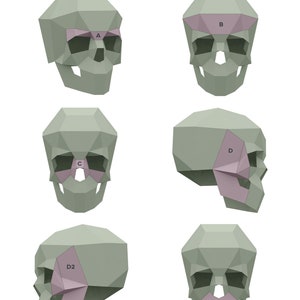 Skull Mask DIY, Papercraft Skeleton Head Printable Template for ...