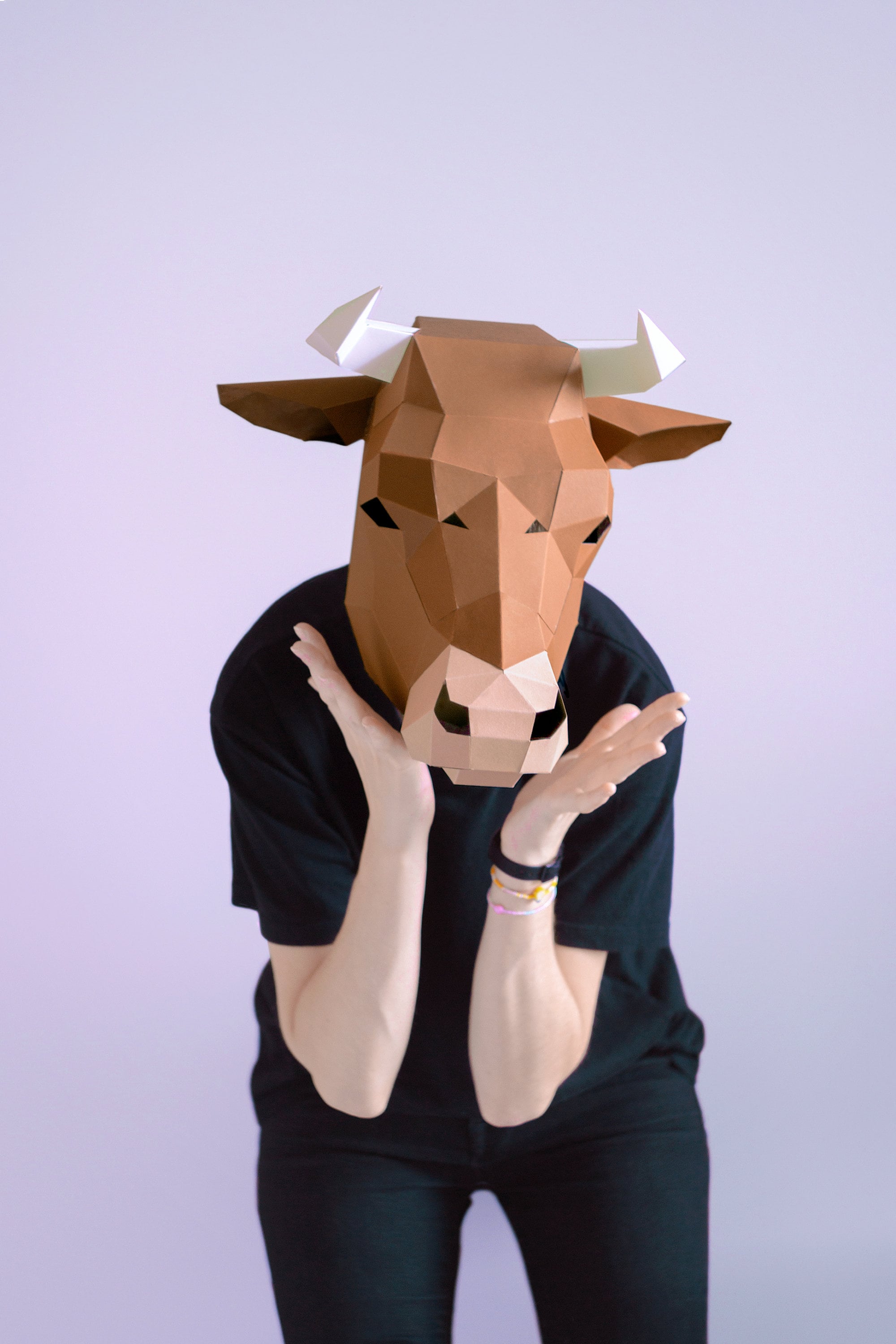 Cow Mask, Bull Mask Template - DIY Animal Head, Halloween Mask, Instant ...