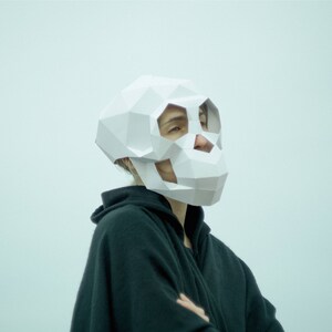 Monkey Skull Mask,ape Mask,polygon Mask,halloween,diy Paper,pdf,face ...