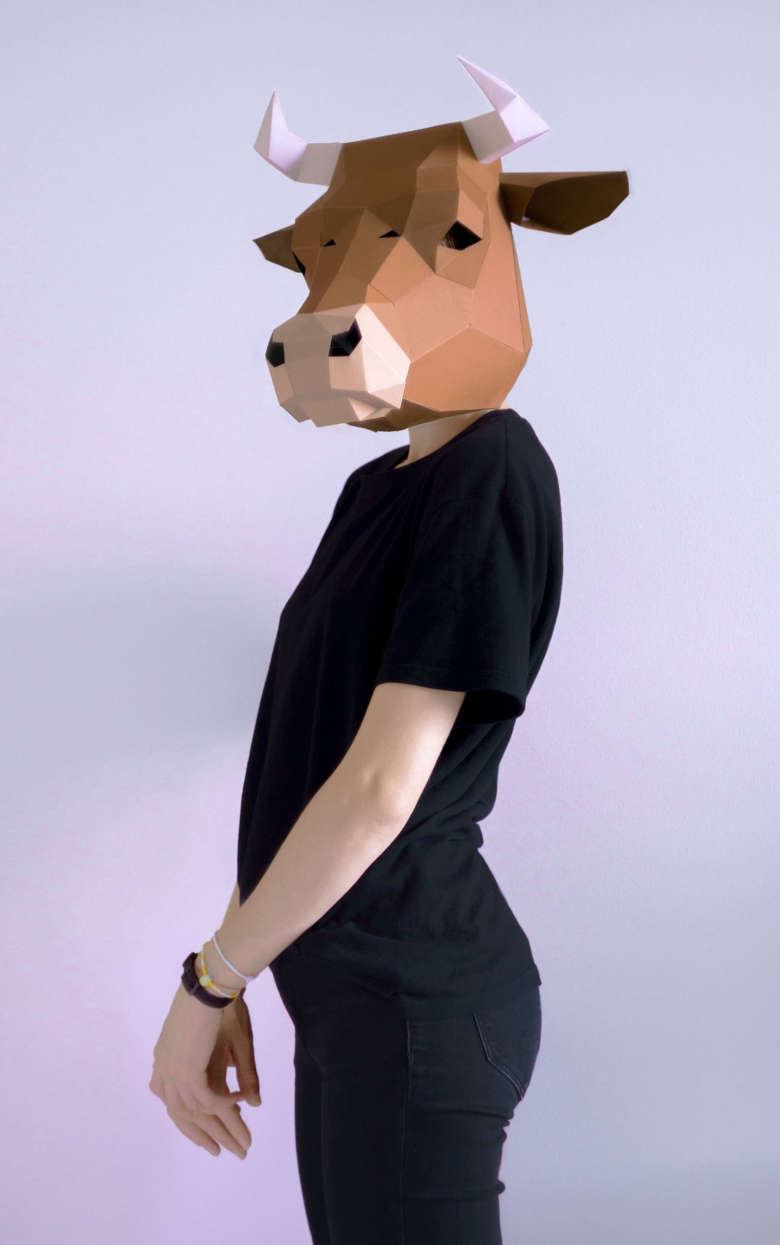 Cow Mask Template DIY Animal Head Halloween Mask Instant - Etsy