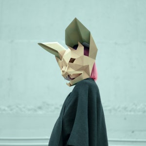 Make Bat Face Mask,polygon Mask,pdf,diy Paper,bat Mask,papercraft ...
