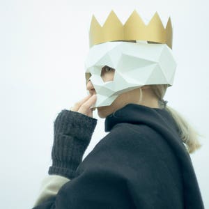 King Skull Mask,3d Mask,face,pdf,pattern Masks,polygon DIY Paper Mask ...