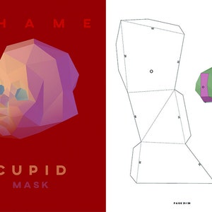 Cupid Paper Mask,halloween Party,diy Angel Head,baby Face,instant Pdf ...