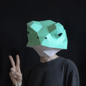 Frog Mask,papercraft DIY Animal Head,printable Template,halloween ...