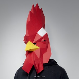 Rooster Mask DIY, Papercraft Chicken Mask Printable Template for ...