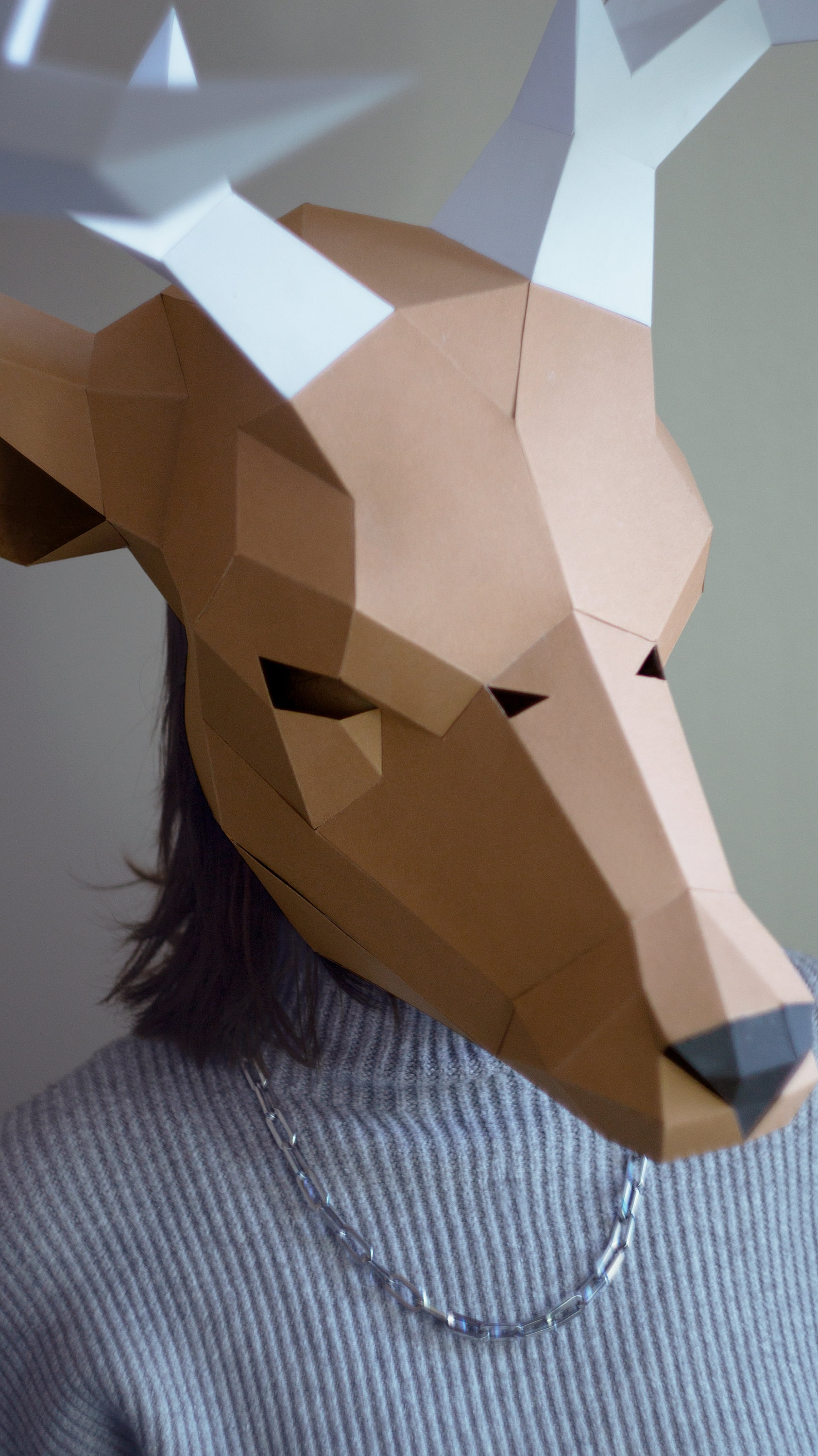 Deer Mask Template DIY Animal Head, Halloween Mask, Instant Pdf ...