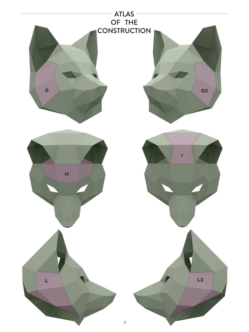 Make Fox Mask,diy Animal Head,3d Polygon Masks,instant Pdf Download ...