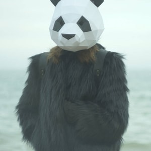 Make Panda Mask,diy 3D Mask,pdf,pattern Mask,polygon Paper Mask ...