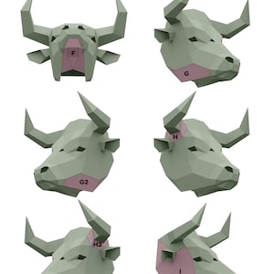 Bull Mask Papercraft Template for Halloween and Themed Parties, Instant ...